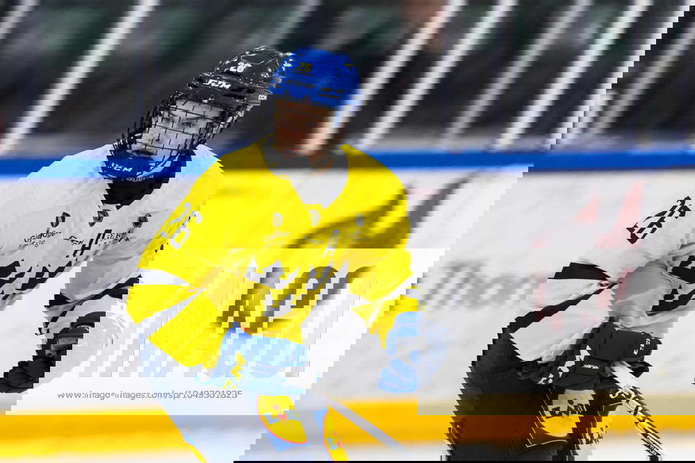 Vilgot LidÃ n of Sweden during the U17 Finnkampen ice hockey match ...