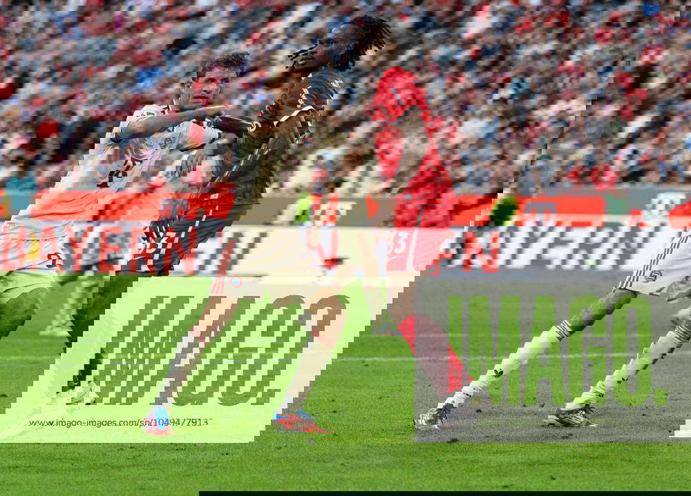 Thomas Mueller FC Bayern Muenchen, 25 and Jordy Makengo SC Freiburg, 33 ...