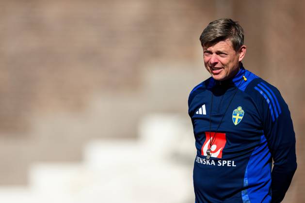 Head coach Jon Dahl Tomasson of the Swedish men s football national ...