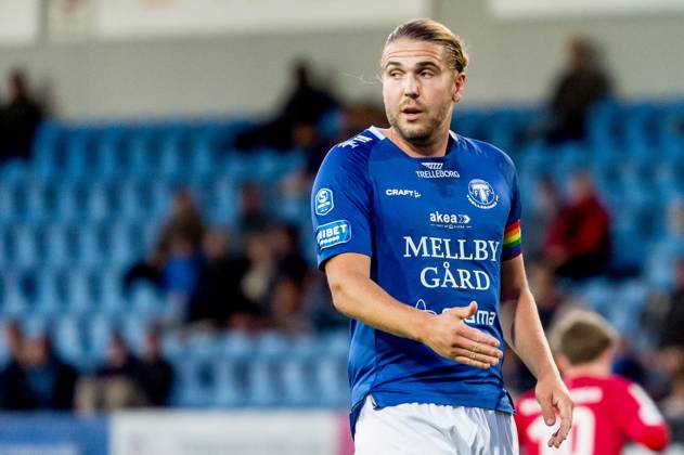 250330 Trelleborgs Charlie Weberg during the Superettan football match ...