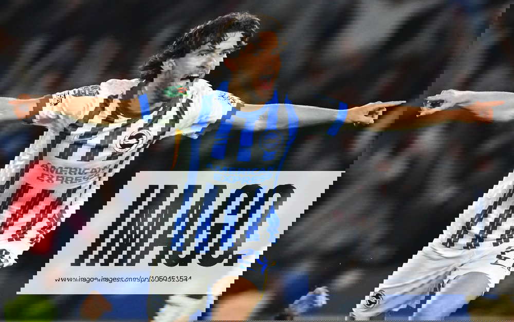 Ferdi Kadioglu of Brighton celebrates after scoring Brighton s 3rd goal ...