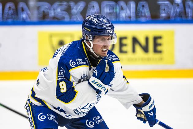 Leksands Patrik Zackrisson during the ice hockey match in the SHL ...