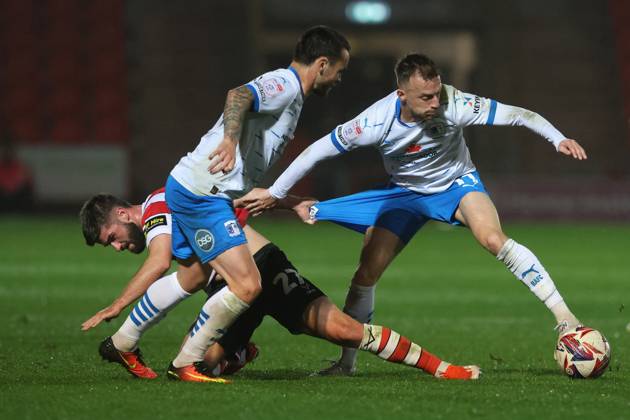 Doncaster Rovers v Barrow - Sky Bet League 2 Elliot Newby of Barrow is ...