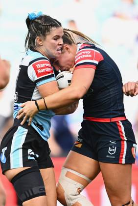 NRLW GRAND FINAL, Talei Holmes of the Sharks looks to offload during ...