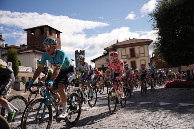 The pack rides during the 108th edition of the Gran Piemonte 2024 a 182 ...