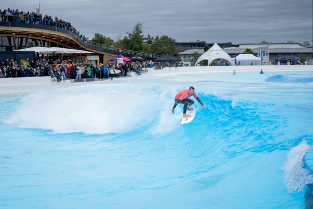 German surfer Leon Glatzer on his run during the German Surfing ...