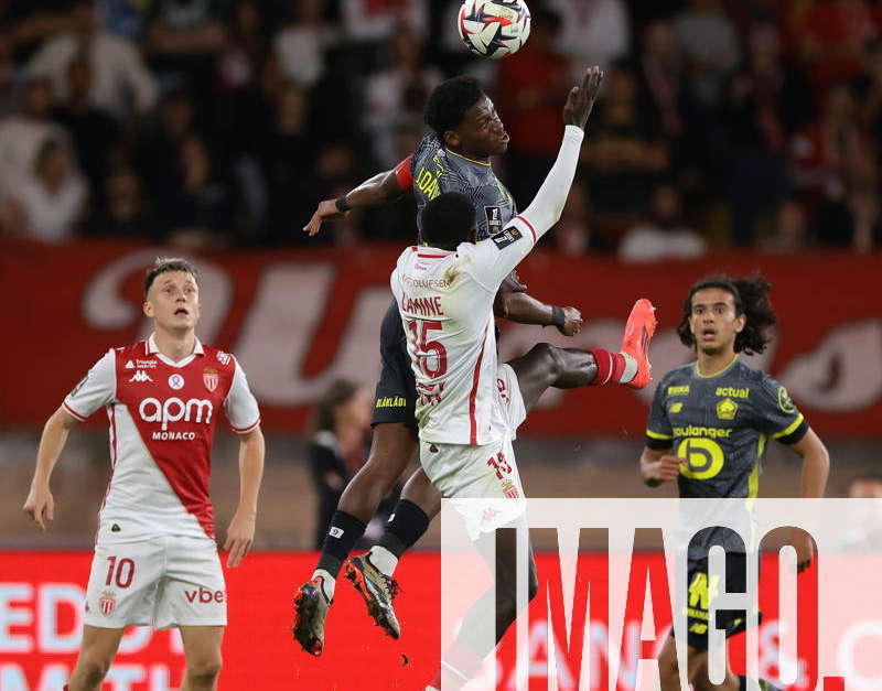 Monaco, Monaco, 18th October 2024. Jonathan David of LOSC Lille heads ...