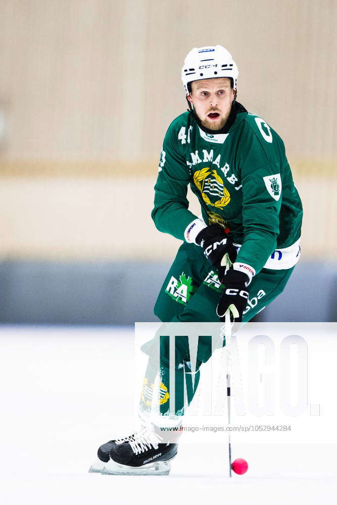 241025 Hammarbys Adam Gilljam during the bandy match in Elitserien ...
