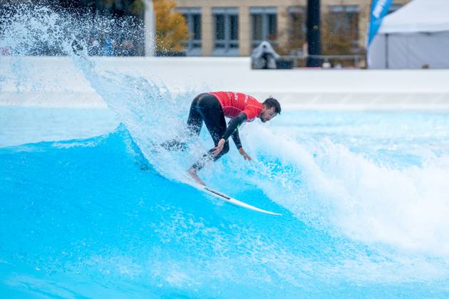 German surfer Leon Glatzer on his run during the German Surfing ...