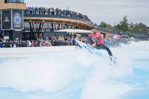 German surfer Leon Glatzer on his run during the German Surfing ...