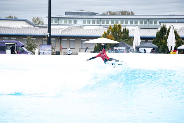 German surfer Leon Glatzer on his run during the German Surfing ...