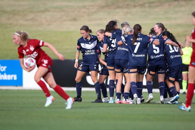 ALEAGUE WOMEN ADELAIDE VICTORY, Ava Briedis of Victory celebrates a ...