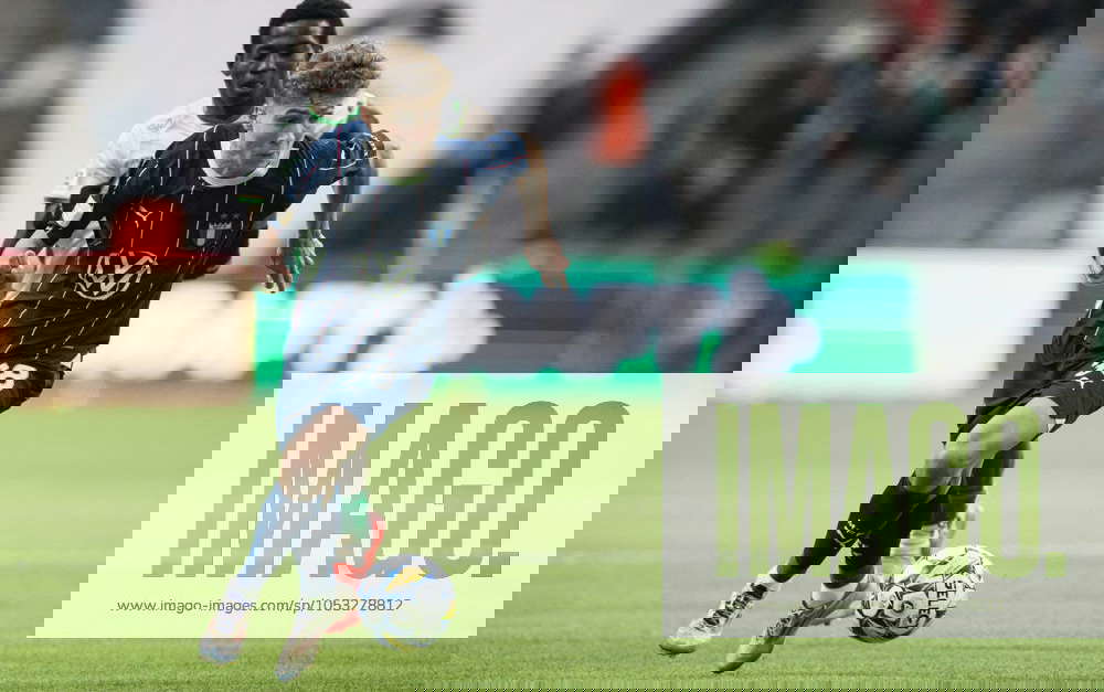 241102 Malmö FFs Hugo Bolin and Hammarbys Bazoumana TourÃ during the ...