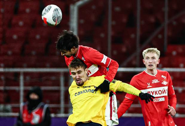 RUSSIA, MOSCOW - : FC Rostov s Yegor Golenkov and FC Spartak Moscow s ...