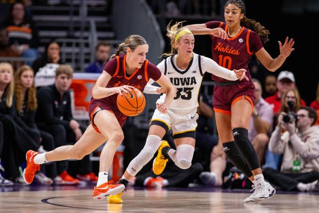 : Virginia Tech Hokies guard Carleigh Wenzel drives to the paint ...
