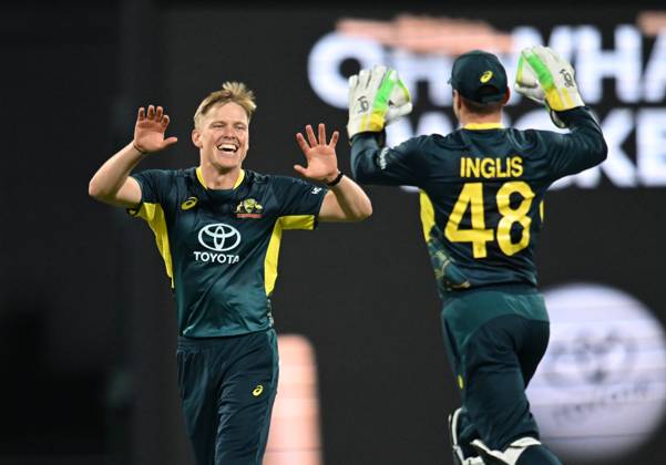 CRICKET T20I AUSTRALIA PAKISTAN, Nathan Ellis (left) of Australia ...