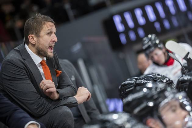 LULEA 20240213 Malmö coach Tomas Kollar during s SHL ice hockey match ...