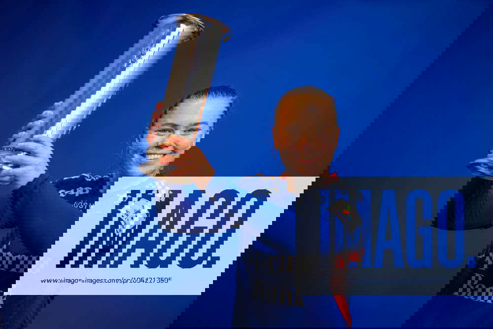 Olaug Tvedten of Valerenga poses for a portrait with the trophy after ...