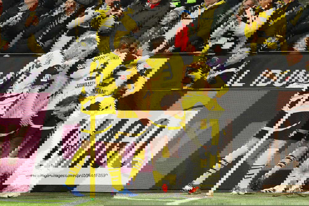 Goal celebration for 1 0 BVB by Jamie Gittens Borussia Dortmund, 43 GER ...