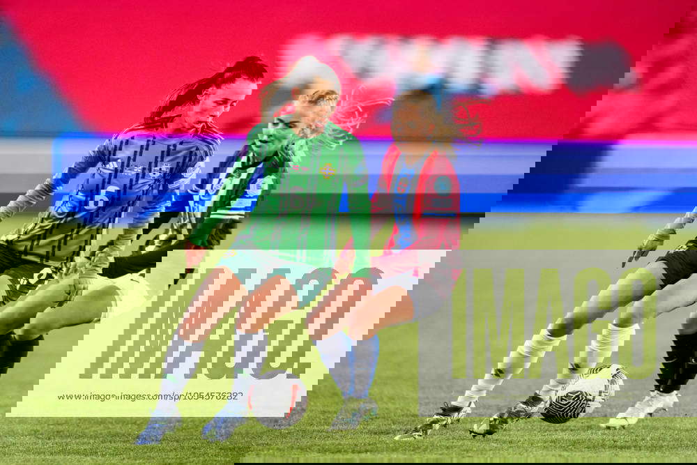 Laura Rafferty of Northern Ireland and Emilie Woldvik of Norway during ...