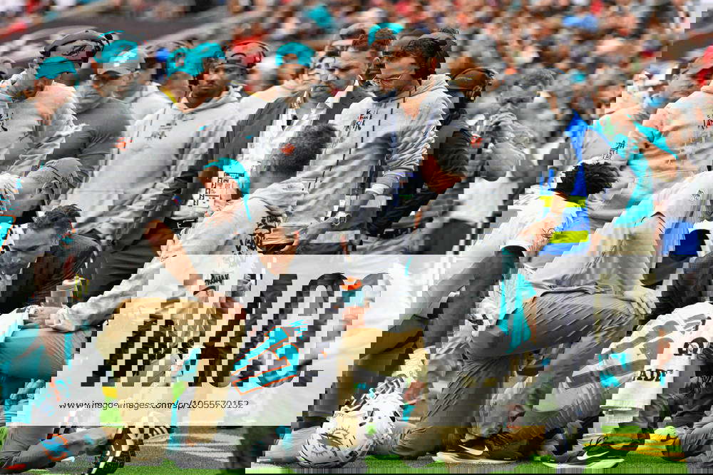 HOUSTON, TX - DECEMBER 15: Dolphins head coach Mike McDaniel looks over ...