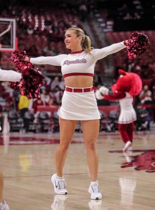 January 8, 2025, Fayetteville, Arkansas, USA: Arkansas Razorbacks dance ...