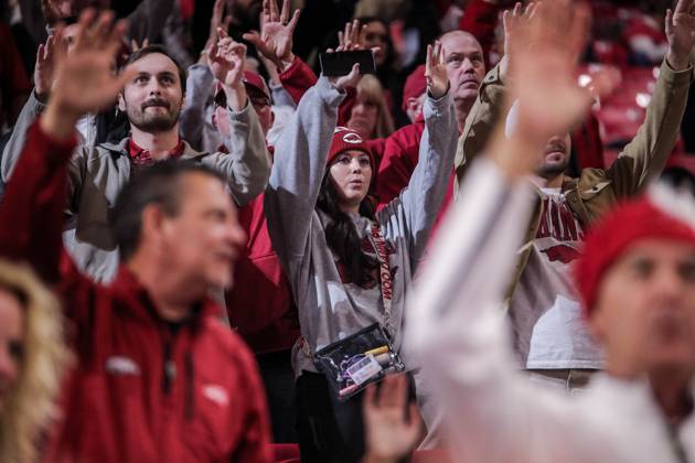 January 8, 2025, Fayetteville, Arkansas, USA: Arkansas Razorbacks dance ...