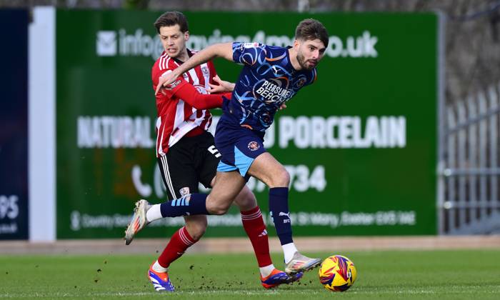 Exeter City v Blackpool, Exeter, UK - 25 Jan 2025 Demi Mitchell of ...