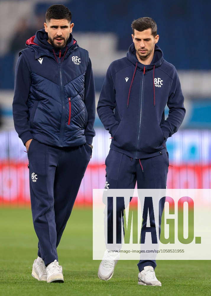 Bergamo, Italy, 4th February 2025. Martin Erlic and Remo Freuler of ...