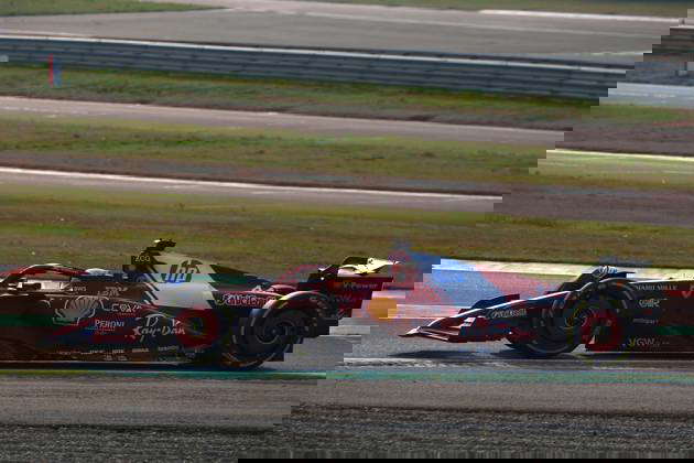 Lewis Hamilton on track during a shakedown of Scuderia Ferrari SF-25 ...
