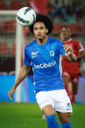 Genk s Pierre Kayden pictured in action during a soccer match between ...