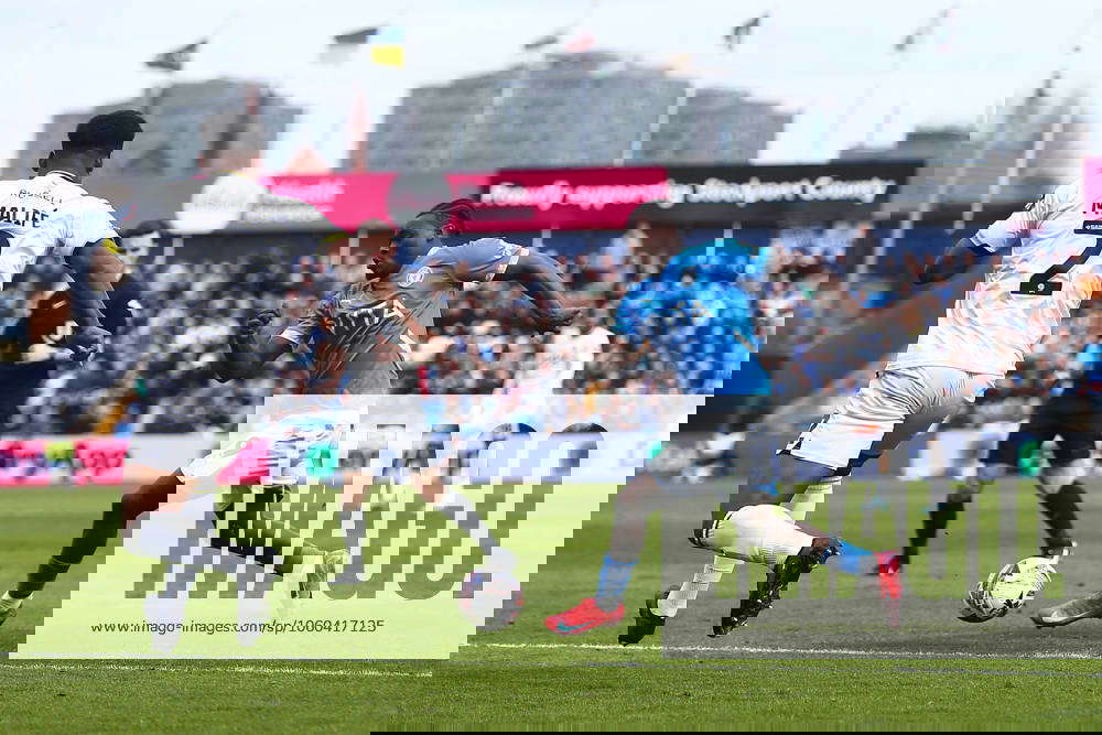 Isaac Olaofe of Stockport County Stockport County v Burton Albion, EFL ...