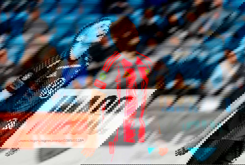 250330 Östersunds James Joseph Kirby dips during the Superettan ...