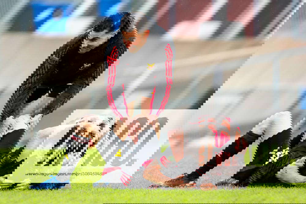 250330 Östersunds Albin Sporrong and Adrian Edqvist cheer after the ...