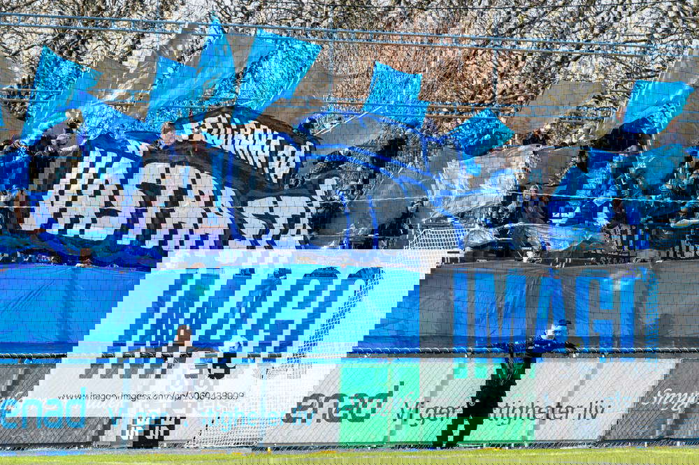 250330 Trelleborg supporters before the Superettan football match ...