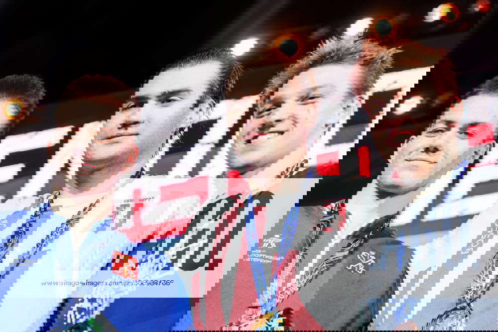 RUSSIA, KAZAN - APRIL 14, 2025: Miron Lifintsev, Kliment Kolesnikov and ...