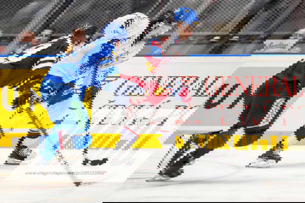 L-R Samuel Takac and Daniel Vozenilek in action during men s ice-hockey ...