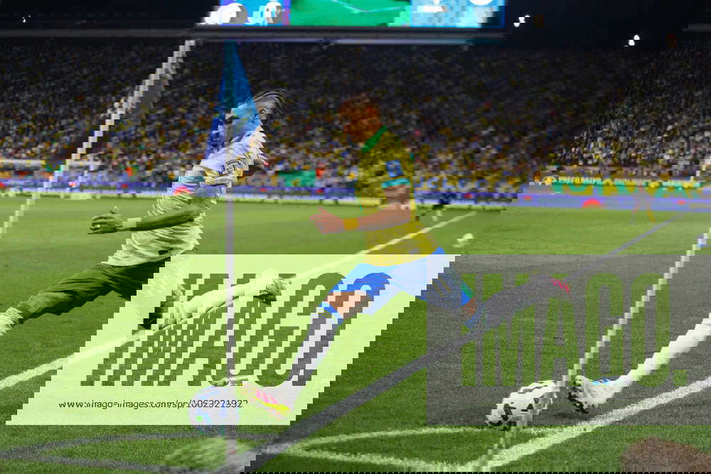 SAO PAULO, Raphinha of Brazil takes a corner kick during the 2026 FIFA ...