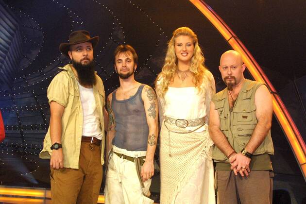 V.l.n.r.: Billy Ray, Bobby Sue, Mary Joe, BB Stiff posen auf der