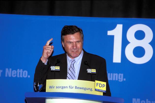 Wolfgang Gerhard (FDP-Fraktionsvorsitzender GER) auf einer ...