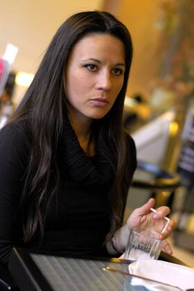 Pianistin Anna Gourari (RUS) während eines Interviews in