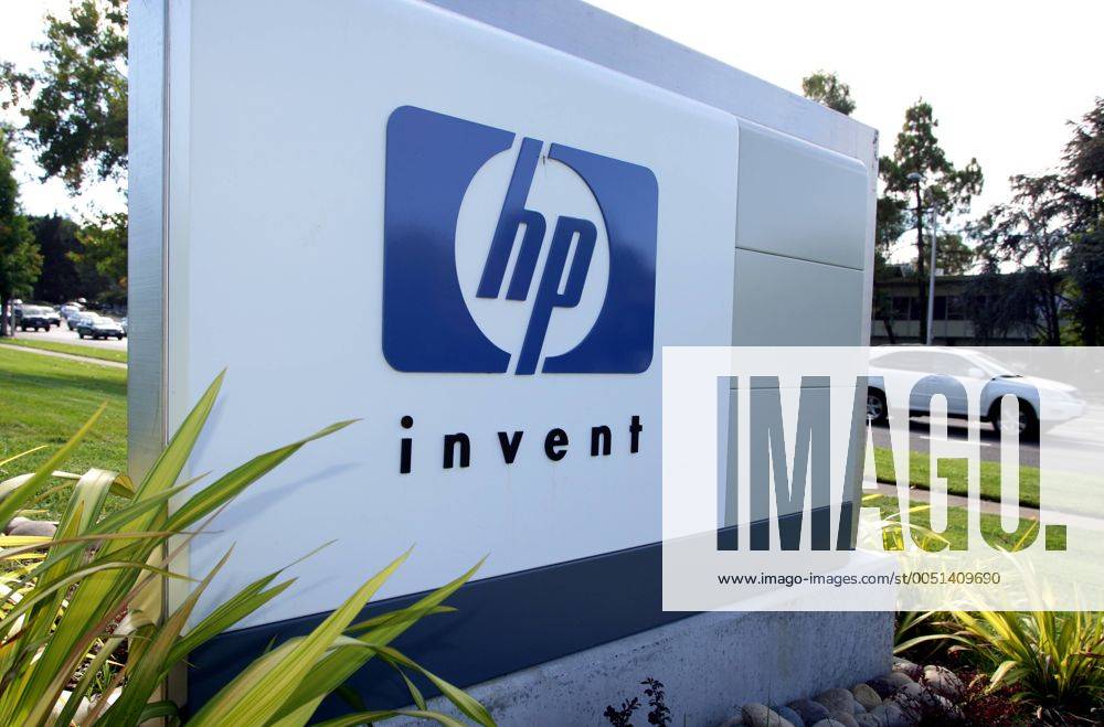 Schild an der Firmenzentrale von Hewlett Packard - hp invent - in Palo ...