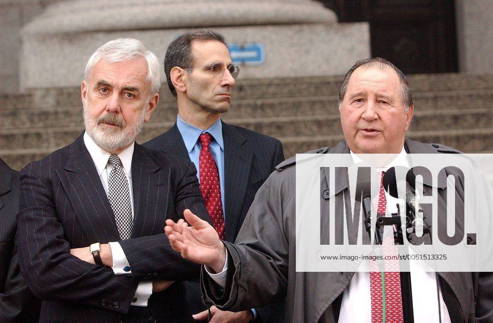 Anwälte John Tigue und Robert Morvillo äußern sich vor der Presse vor ...