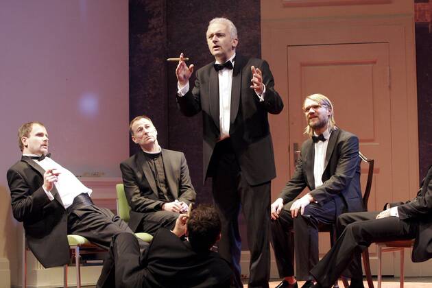 V.l.n.r.: Schauspieler Thomas Limpinsel, Thomas Schendel und Stefan ...