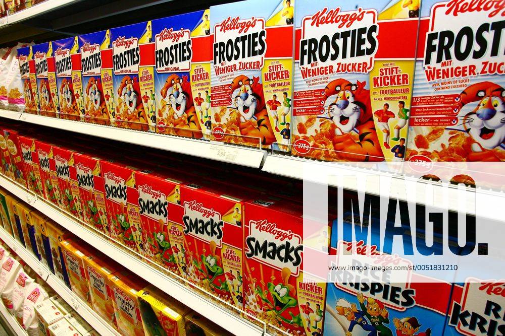 Kellogs-Cornflakes im Regal eines
