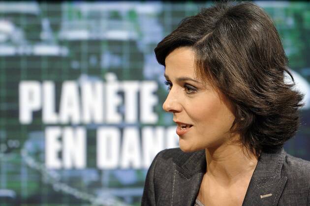 Moderatorin Andrea Fies anlässlich der Aufzeichnung der Arte-Sendung ...