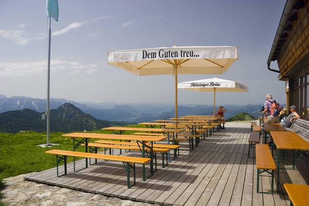 Talblick von der Hochries ins Inntal, Deutschland, Bayern, Samerberg ...