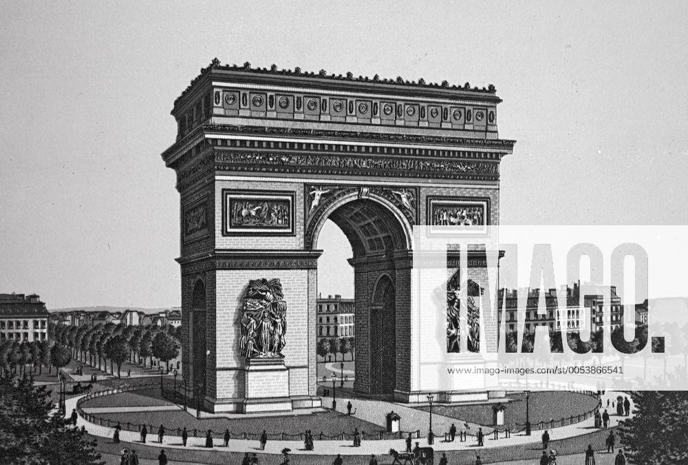 Arc de Triomphe de Le Toile, historischer Kupferdruck, ca 1890, Neal s ...