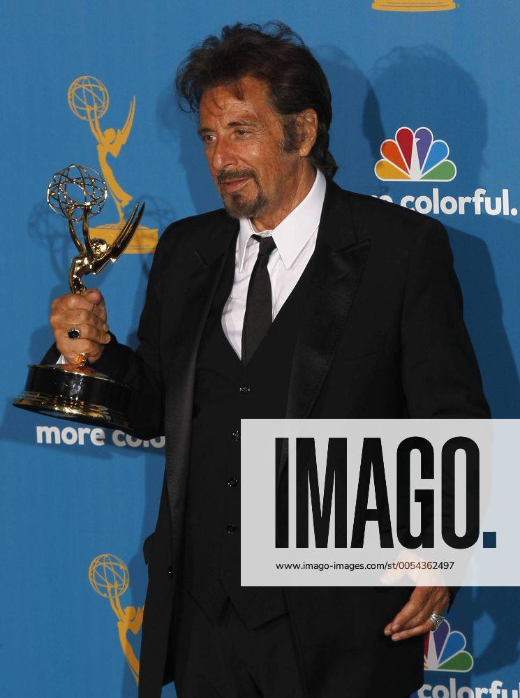 Al Pacino holds his Emmy Award for Outstanding Lead Actor in a Mini ...
