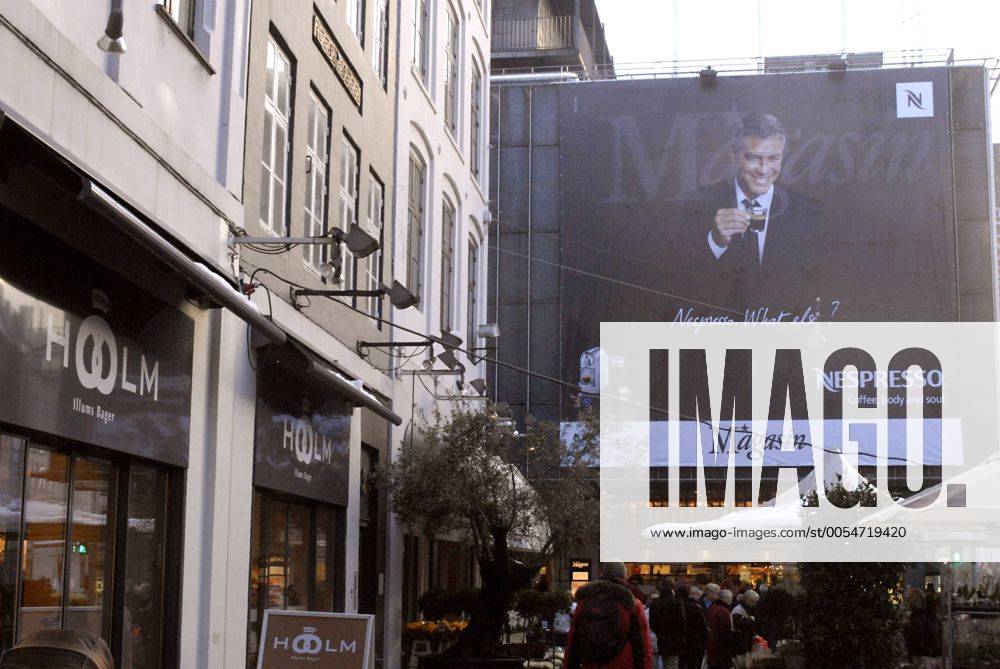 DENMARK COPENHAGEN .Bill baord with George Cloony for Nespresso coffee ...
